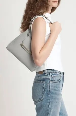 Strathberry Multrees Leather Hobo Bag - Marble Grey