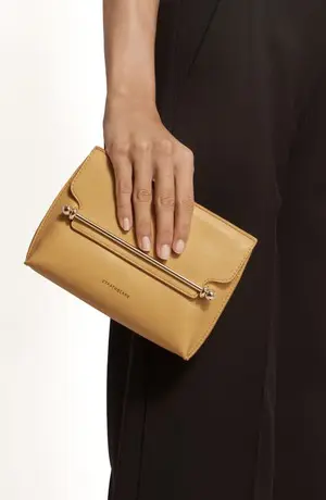 Strathberry Mini Stylist Leather Crossbody Bag - Brulee