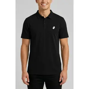 DALIX Ghost Midweight Short Sleeve Polo Shirt - Black