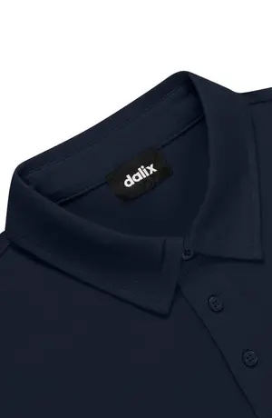 DALIX Ghost Midweight Short Sleeve Polo Shirt - Navy