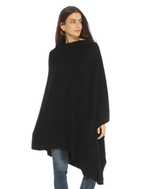 MONTICELLI CASHMERE Cashmere Long Poncho - Black