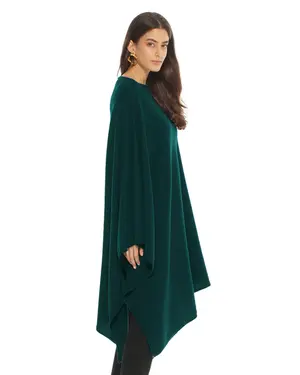 MONTICELLI CASHMERE Cashmere Long Poncho - Forest Green
