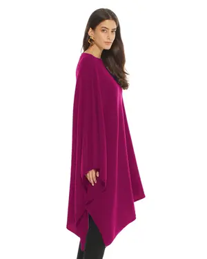 MONTICELLI CASHMERE Cashmere Long Poncho - Magenta