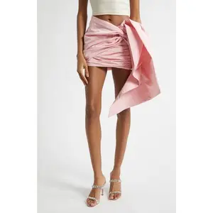 AREA Taffeta Knot Miniskirt - Baby Pink