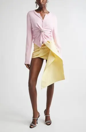 AREA Taffeta Knot Miniskirt