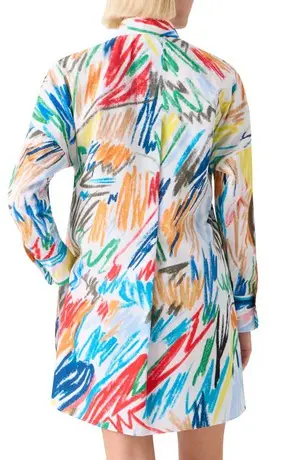 Akris Scribble Print Cotton Poplin Tunic