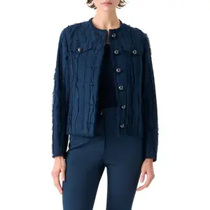 Akris Fringe Jacquard Jacket