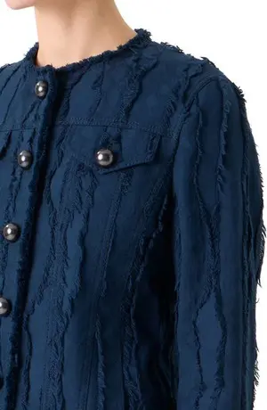 Akris Fringe Jacquard Jacket