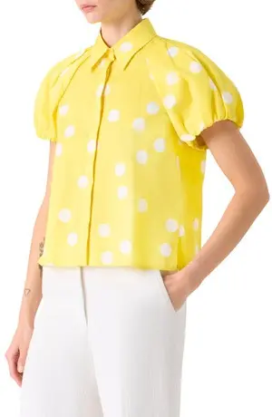 Akris Polka Dot Cotton Poplin Shirt