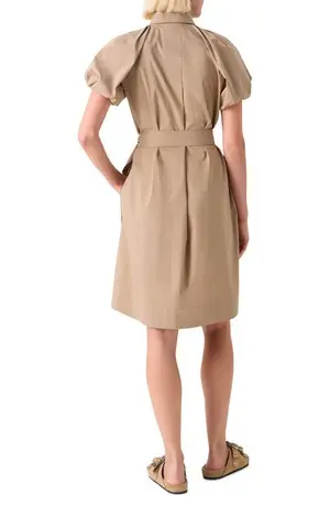 Akris Belted Balloon Sleeve Polo Dress