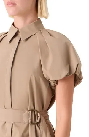 Akris Belted Balloon Sleeve Polo Dress