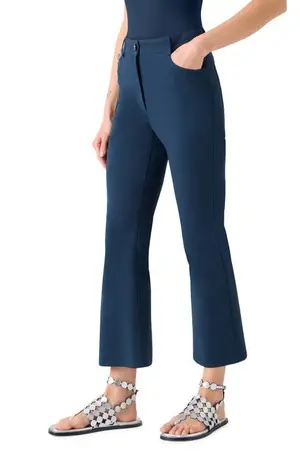 Akris Cali Stretch Cotton Crop Bootcut Pants