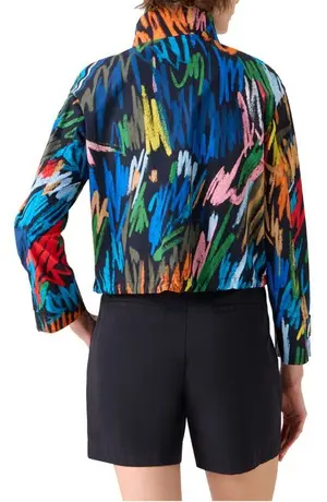 Akris Oversized Scribble Print Cotton Jacket
