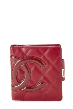 Chanel Quilted Calfskin Cambon Compact Wallet - Red