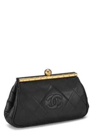 Chanel Lambskin Kiss Lock Clutch