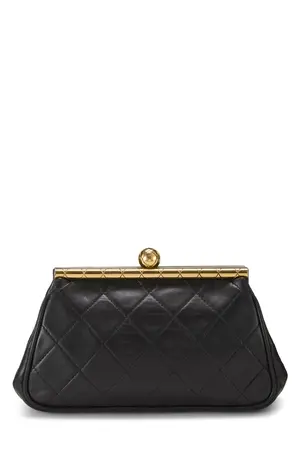 Chanel Lambskin Kiss Lock Clutch