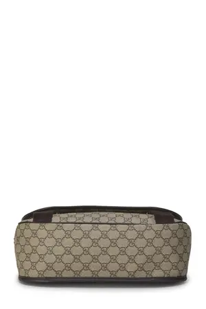 Gucci Gg Supreme Buckle Flap Messenger Bag - Brown