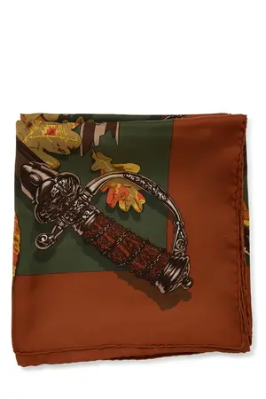 Hermès Multicolor 'au Plus Dru' Silk Scarf 90