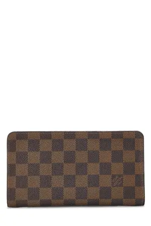 LOUIS VUITTON Damier Ebene Porte Monnaie Zip Wallet - Brown