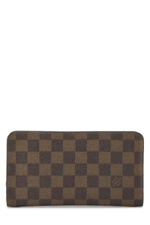 LOUIS VUITTON Damier Ebene Porte Monnaie Zip Wallet - Brown