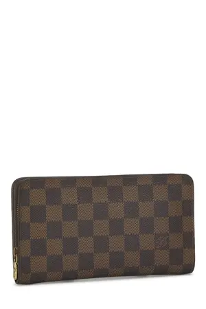 LOUIS VUITTON Damier Ebene Porte Monnaie Zip Wallet - Brown
