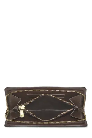 LOUIS VUITTON Damier Ebene Porte Monnaie Zip Wallet - Brown