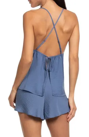 MIDNIGHT BAKERY Hammered Satin Camisole & Tap Pajamas
