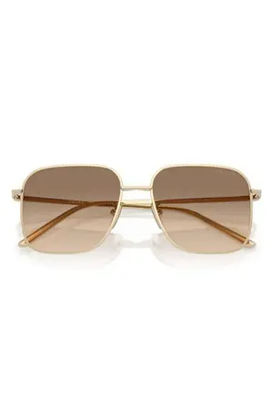 Prada 57mm Square Sunglasses - Pale Gold/brown Grey