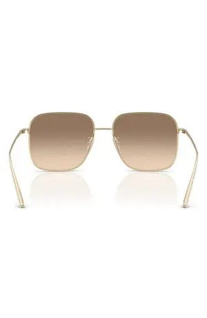 Prada 57mm Square Sunglasses - Pale Gold/brown Grey