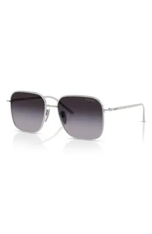Prada 57mm Square Sunglasses - Silver/grey Gradient