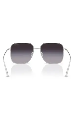 Prada 57mm Square Sunglasses - Silver/grey Gradient