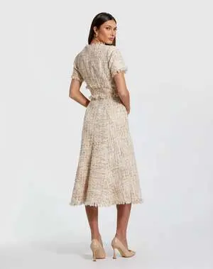 Mac Duggal Boucle A-line Midi Dress