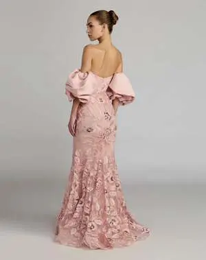 Mac Duggal Off-the-shoulder Satin Mermaid Gown - Pink