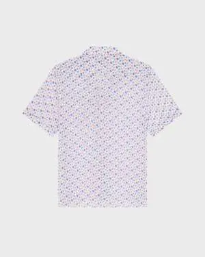 Vilebrequin Organic Cotton Bowling Shirt Micro Ronde Des Tortues Shirt Charli - White