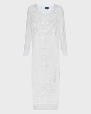 Vilebrequin Crochet T-shirt Maxi Dress - White