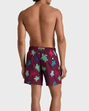 Vilebrequin Embroidered Ronde Des Tortues Swim Trunks - Red