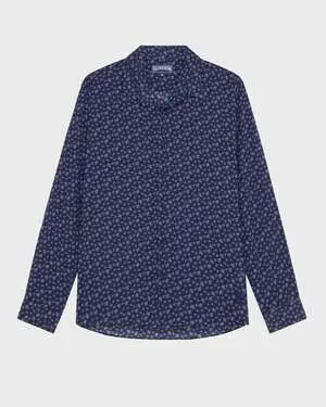 Vilebrequin Cotton Voile Micro Ronde Des Tortues Shirt Caracal - Purple