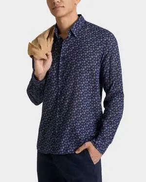 Vilebrequin Cotton Voile Micro Ronde Des Tortues Shirt Caracal - Purple