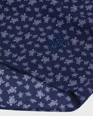 Vilebrequin Cotton Voile Micro Ronde Des Tortues Shirt Caracal - Purple