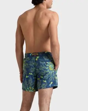 Vilebrequin Embroidered Swim Trunks Coral Mandala Limited Edition - Blue