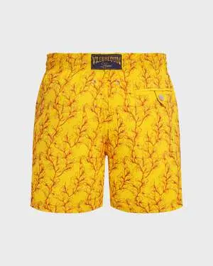 Vilebrequin Embroidered Swim Trunks X-ray Seaweed Limited Edition - Yellow