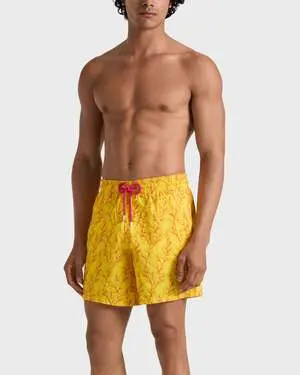 Vilebrequin Embroidered Swim Trunks X-ray Seaweed Limited Edition - Yellow