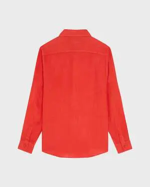 Vilebrequin Linen Shirt Solid Shirt Caroubis - Red