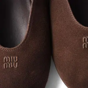 Miu Miu Suede Ballerinas - Dark Brown