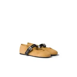 Miu Miu Suede Ballerinas - Honey