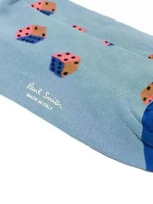 Paul Smith Dice Patterned Socks - Blue