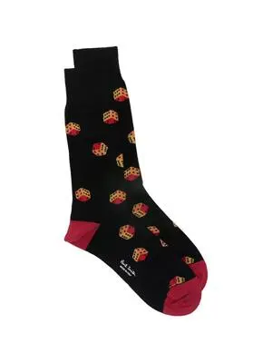 Paul Smith Dice Pattern Crew Socks - Black