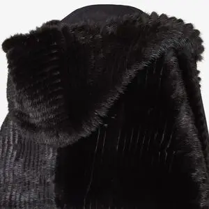 Fendi Mink And Silk Crêpe De Chine Scarf - Black