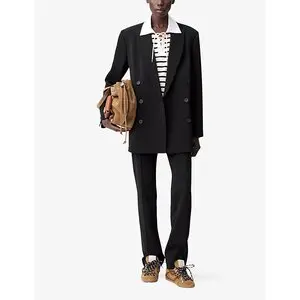 Claudie Pierlot Peak-lapel Double-breasted Stretch-woven Blazer