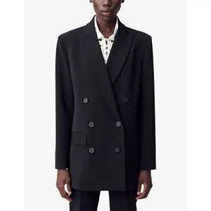 Claudie Pierlot Peak-lapel Double-breasted Stretch-woven Blazer